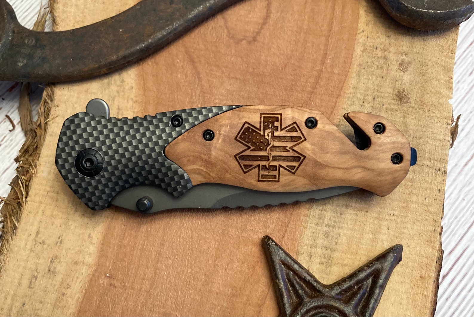 EMT / EMS Star of Life Knife - Etsy
