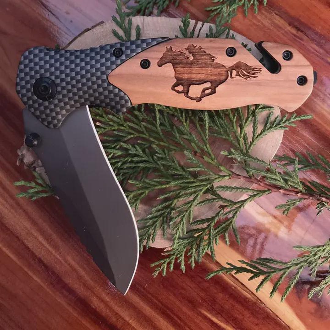 Cowgirl Horse Running Knife - Etsy