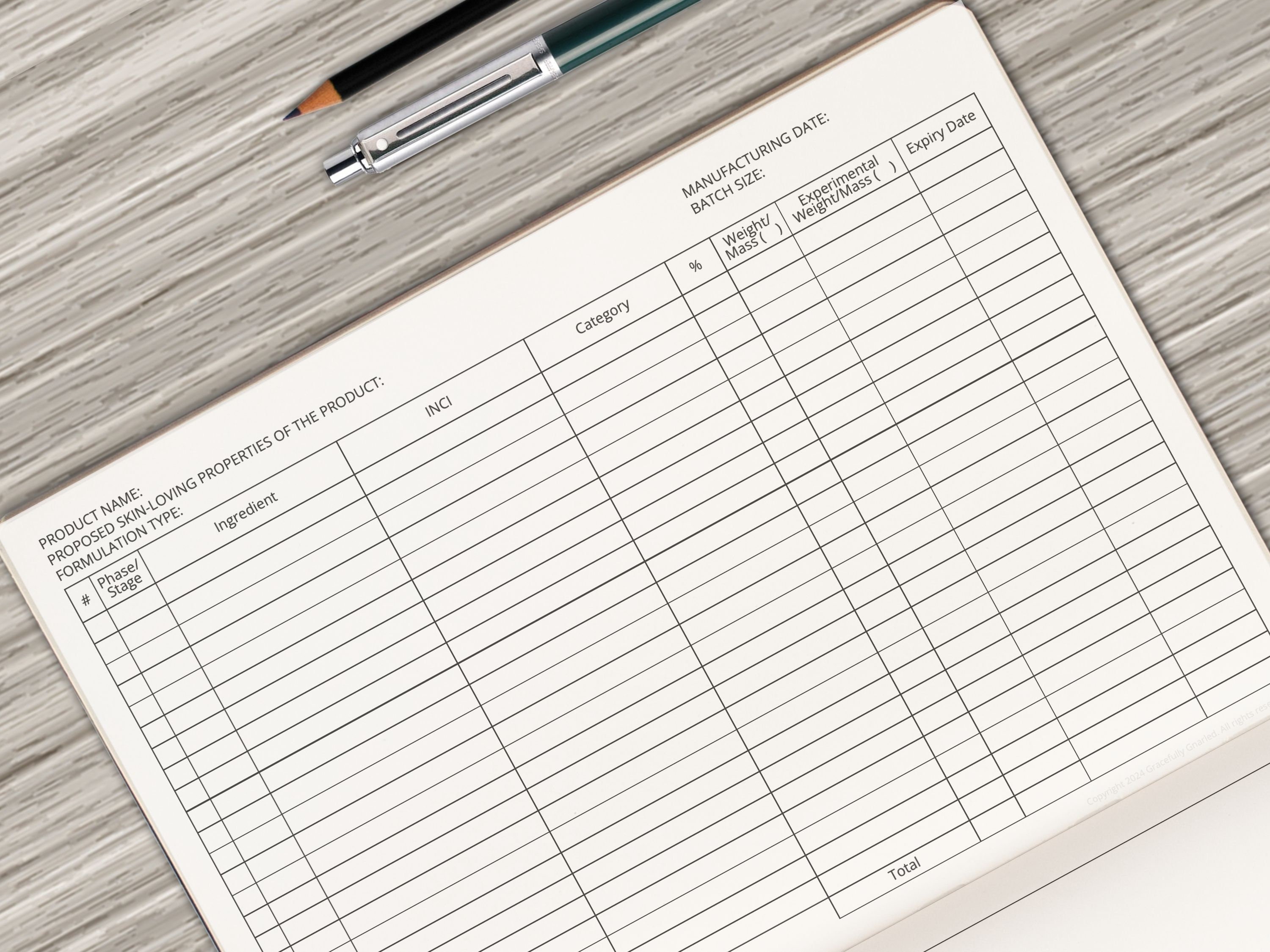 Skincare Formulator's Laboratory Notebook (printable PDF) - Etsy