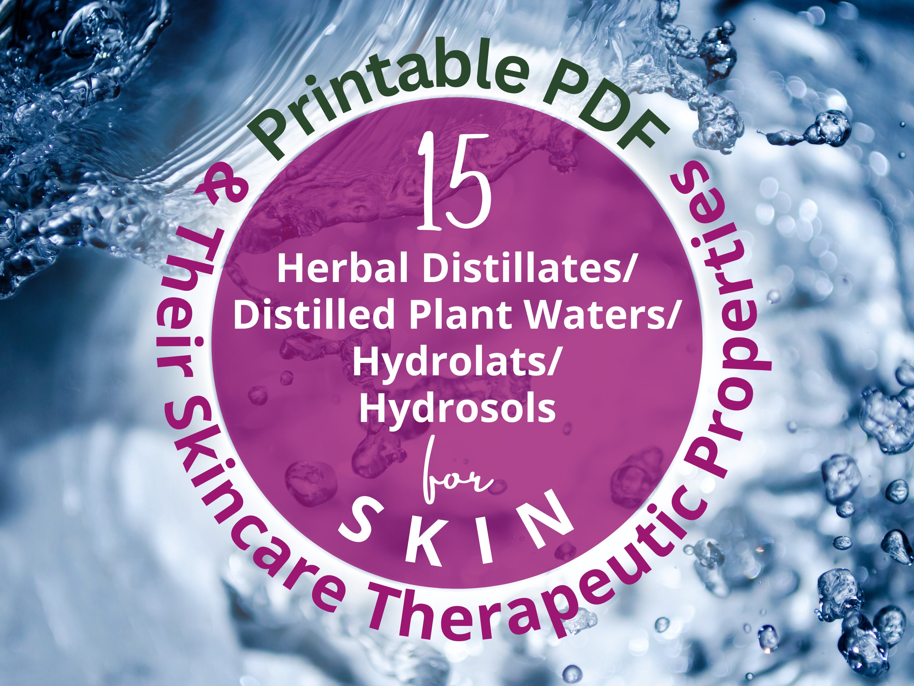15 Hydrolats / Hydrosols for Skin Chart Printable PDF - Etsy