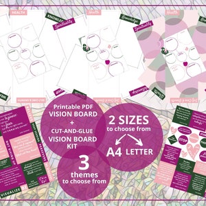 Printable Vision Board + Kit (with Quotes, Affirmations & Words) - Etsy