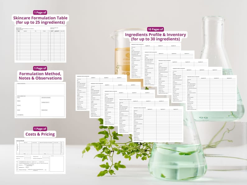 Skincare Formulator's Laboratory Notebook (printable PDF) - Etsy