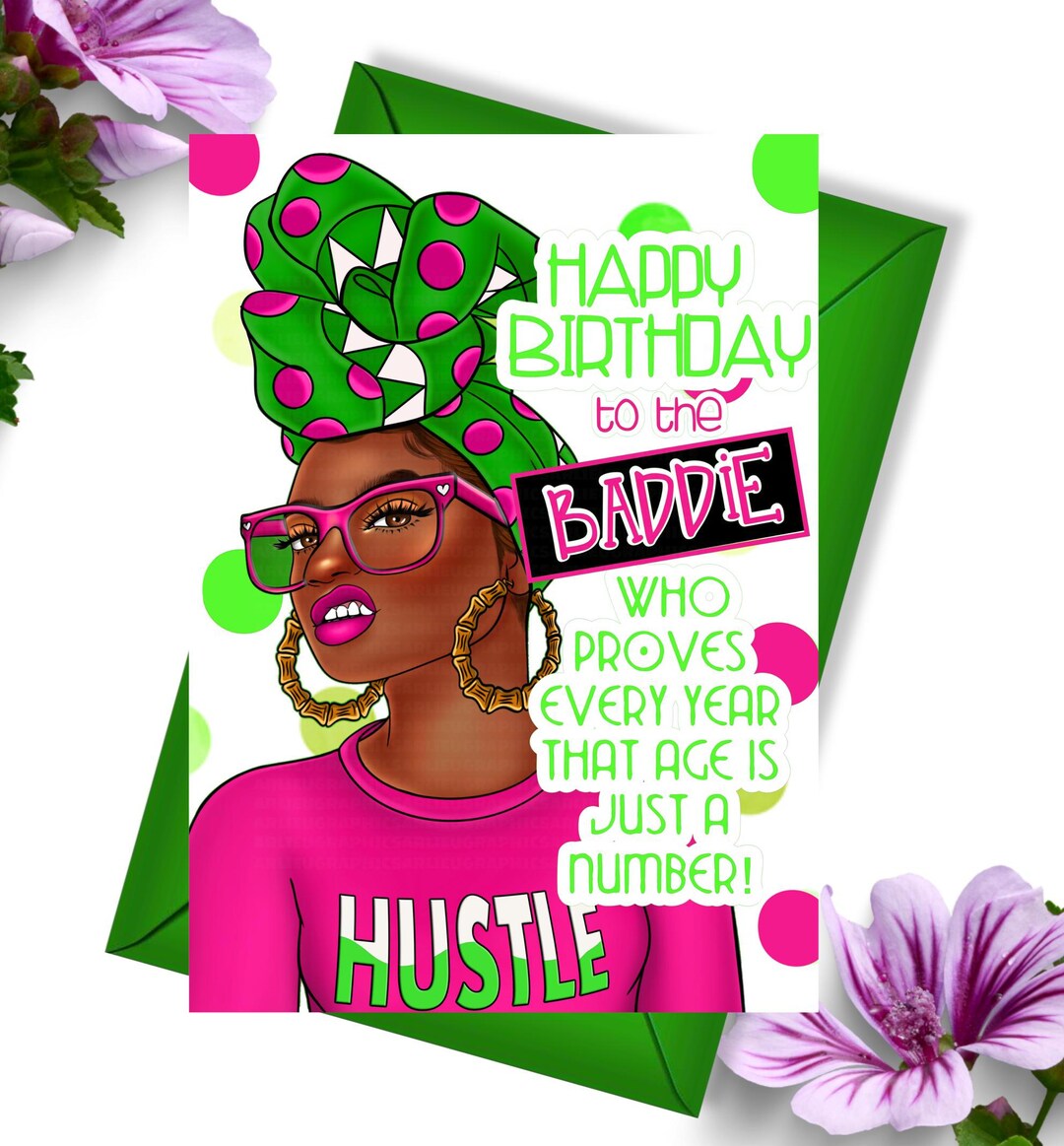 Happy Birthday Baddie Card: Black Girl Magic, Handmade - Etsy