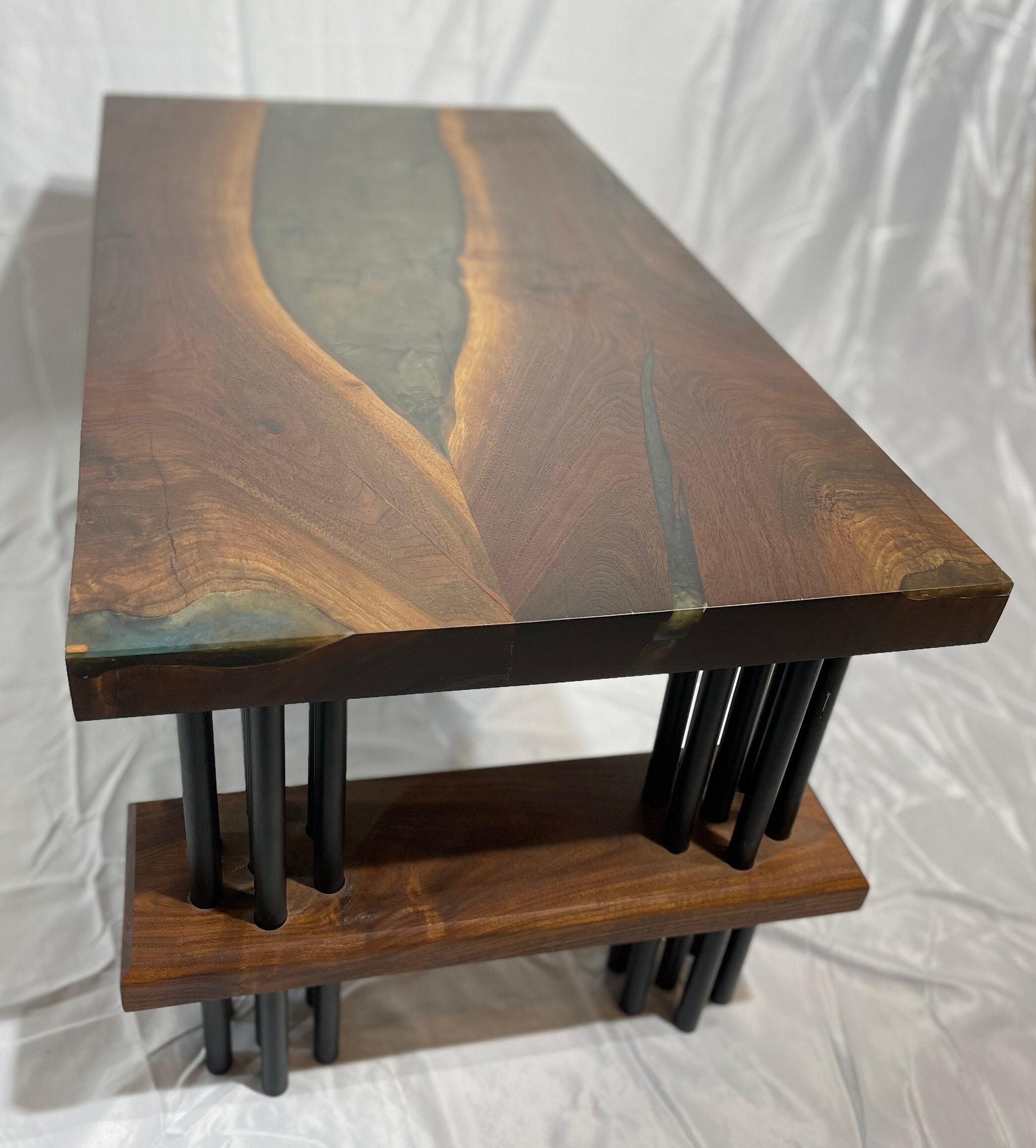 Black Walnut River Waterfall Table - Etsy