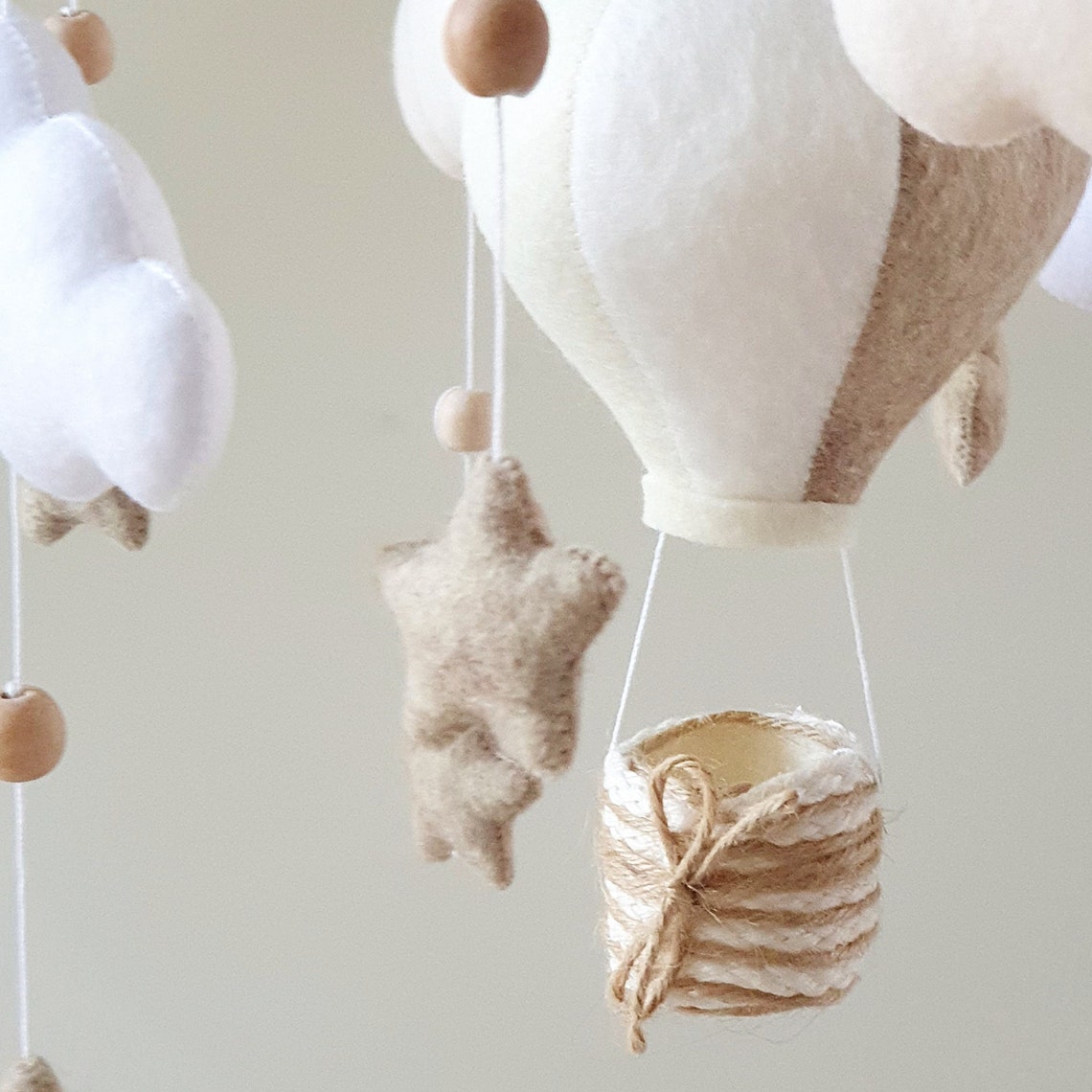 Neutral Mobile Hot Air Balloons Hanging Crib Mobile Nursery - Etsy