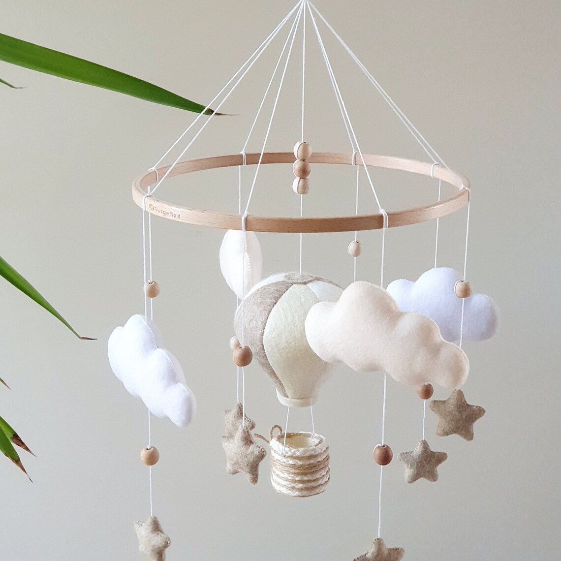 Neutral Mobile Hot Air Balloons Hanging Crib Mobile Nursery - Etsy
