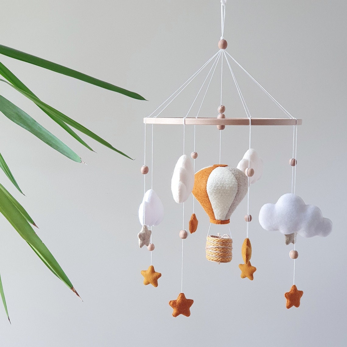 Hot Air Balloon Mobile Natural Shades Crib Mobile With - Etsy