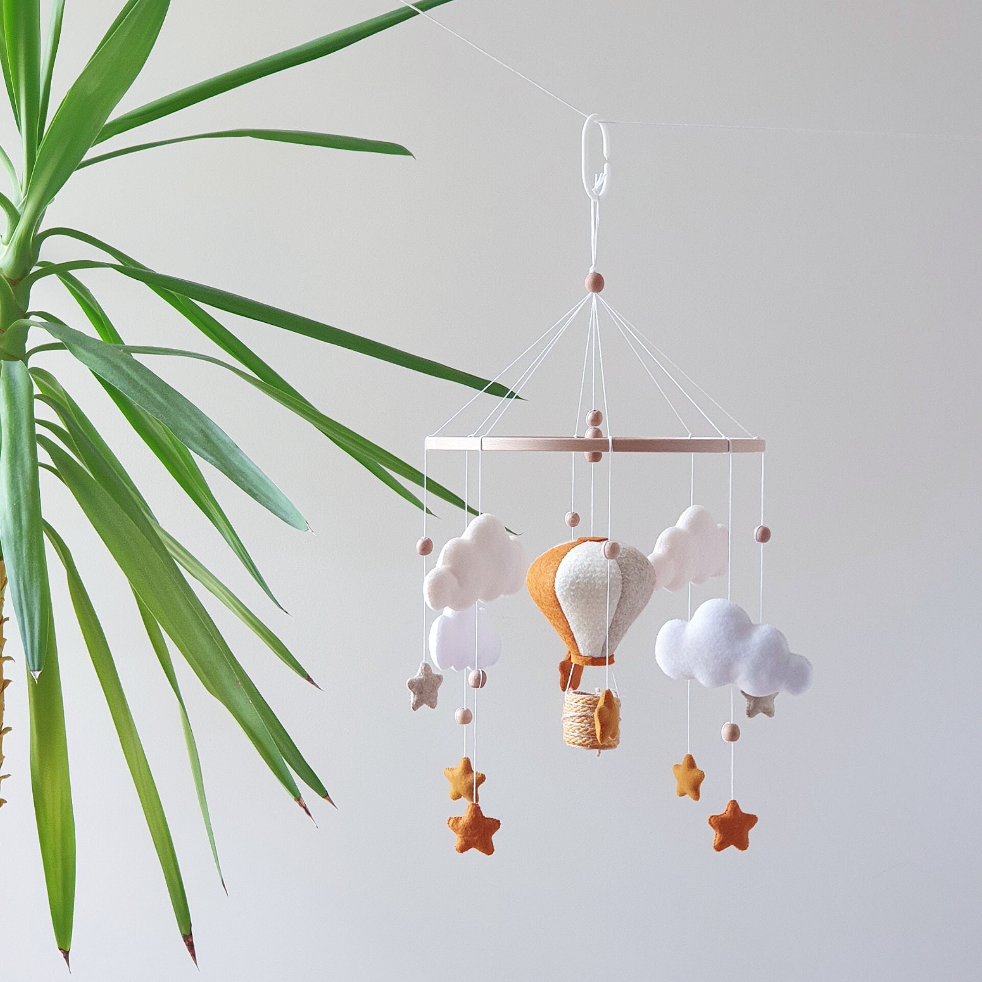 Hot Air Balloon Mobile Natural Shades Crib Mobile With - Etsy