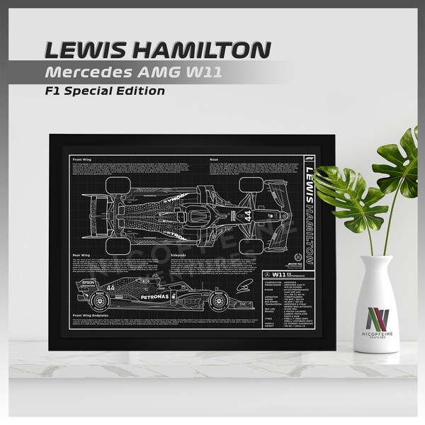 Mercedes F1 Car Blueprint - Etsy