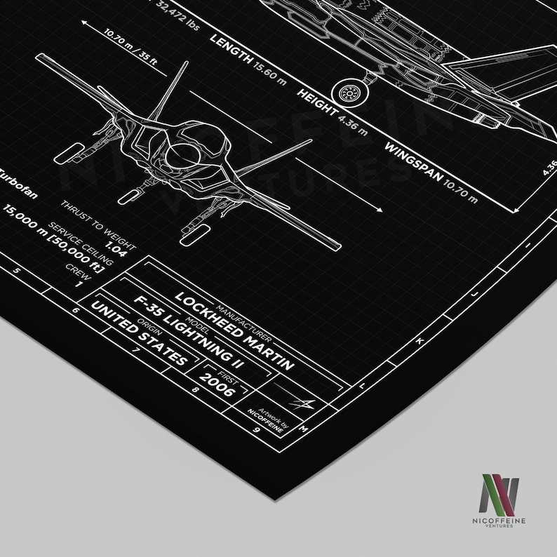 Lockheed Martin F-35 Lightning II Aircraft / Flight / Jet Blueprint ...