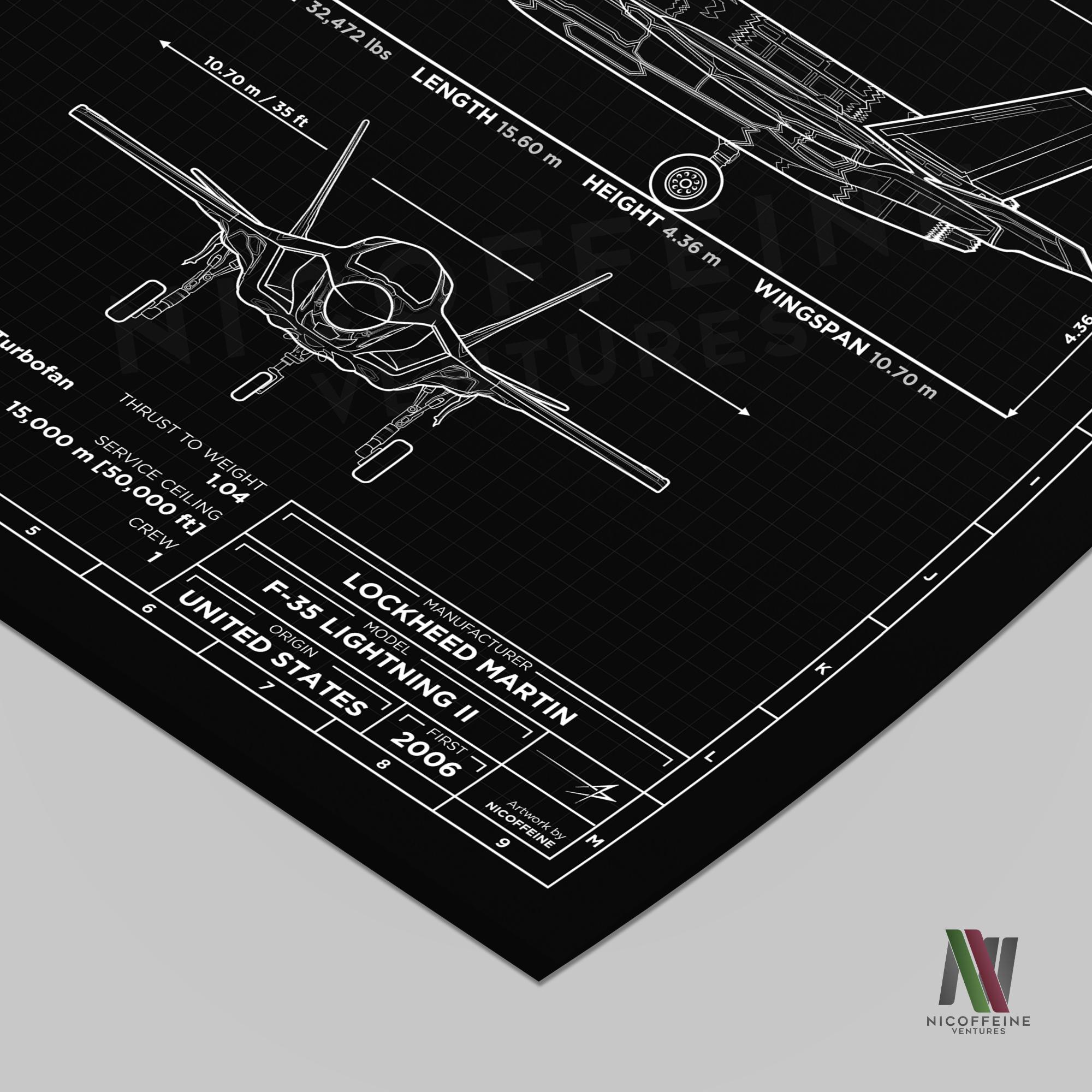 Lockheed Martin F-35 Lightning II Aircraft / Flight / Jet Blueprint ...