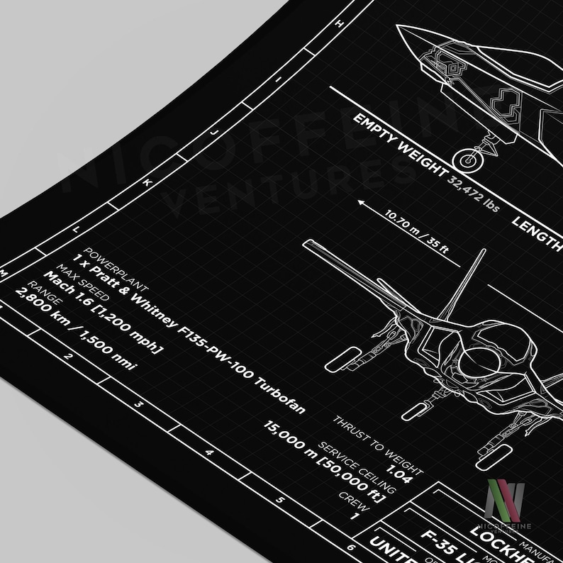 Lockheed Martin F-35 Lightning II Aircraft / Flight / Jet Blueprint ...