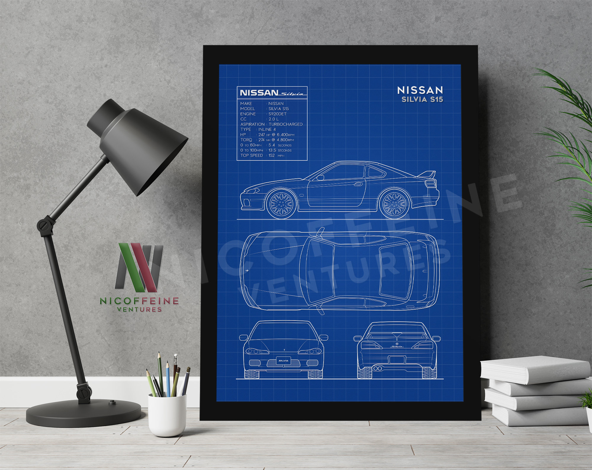 NEW Nissan Silvia S15 Minimal Blueprint Style Large Poster - Etsy Canada