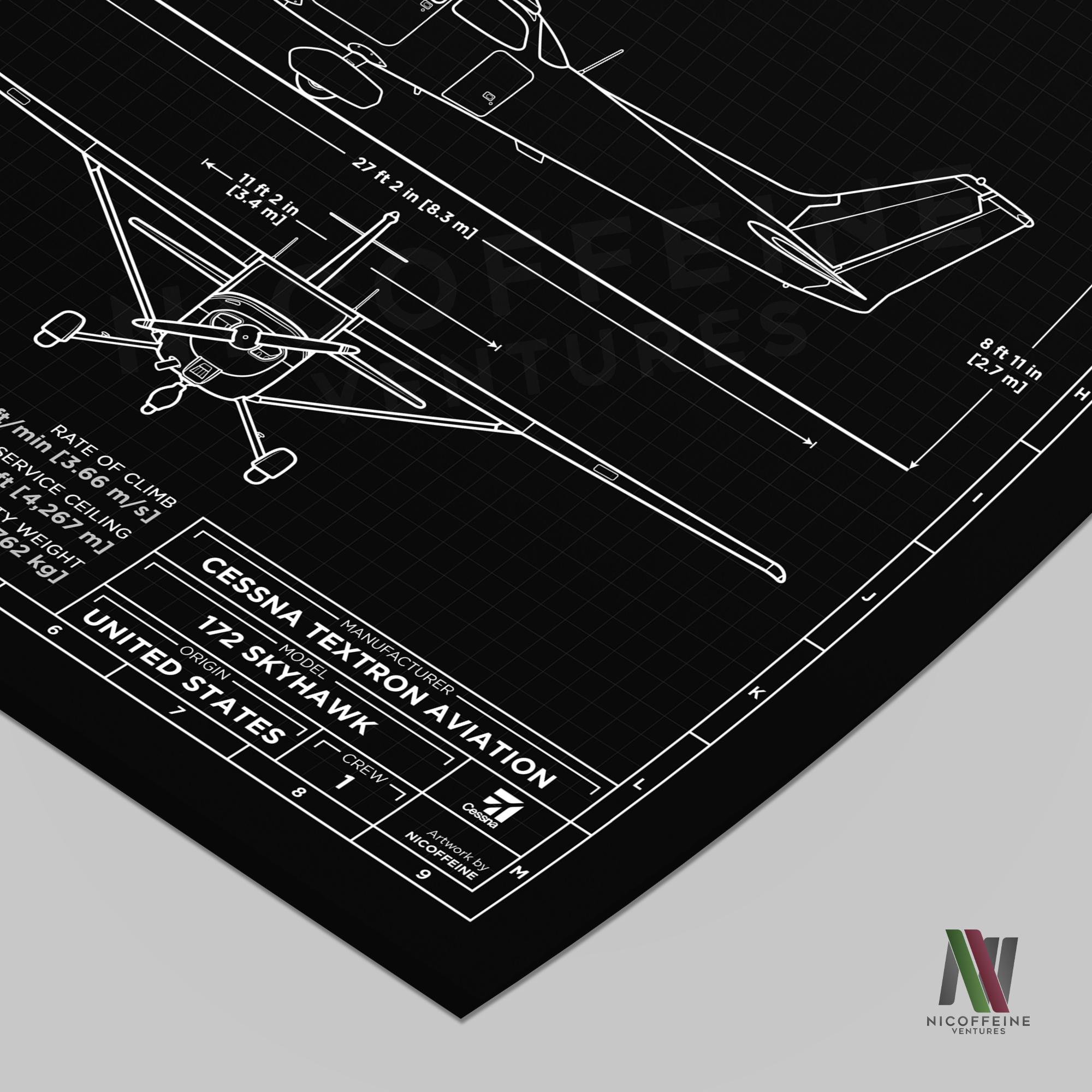 Cessna 172 Skyhawk Civil Utility Minimalist Aircraft / Aeroplane ...