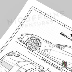 Ferrari 812 Competizione White Background Minimalist Super Car / Hyper ...