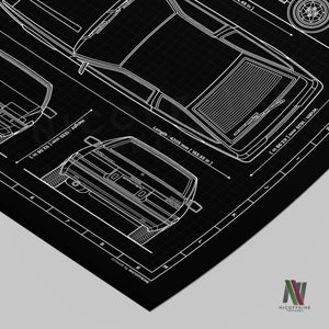 Toyota Sprinter Trueno AE86 Minimalist Blueprint Style for Large Poster ...