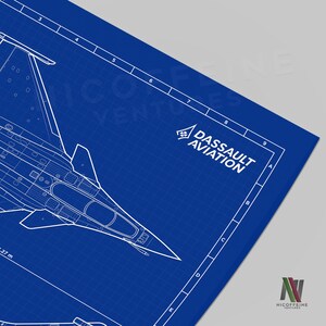 Dassault Rafale Multirole Fighter Jet Minimal Aircraft Blueprint Style ...