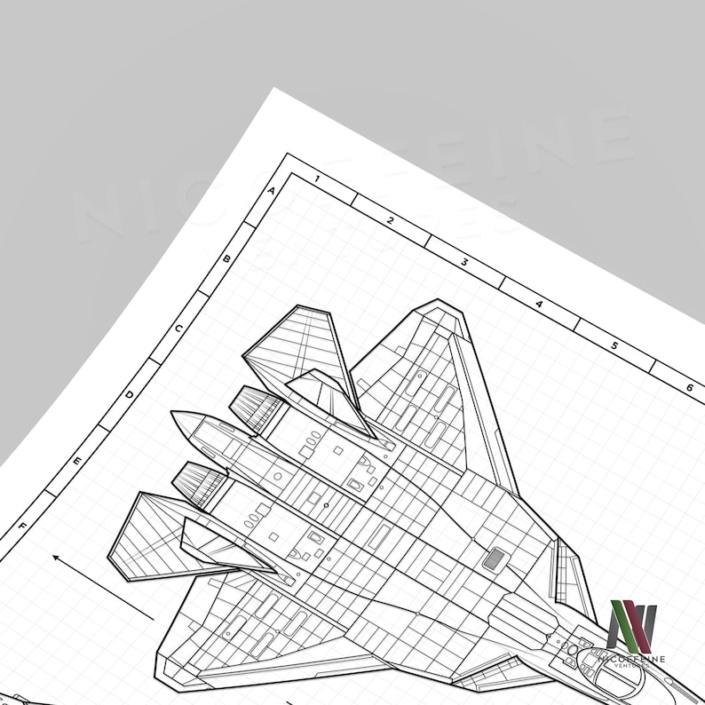 Sukhoi SU-57 Felon PAK FA T50 Aircraft / Flight / Jet Blueprint Style ...