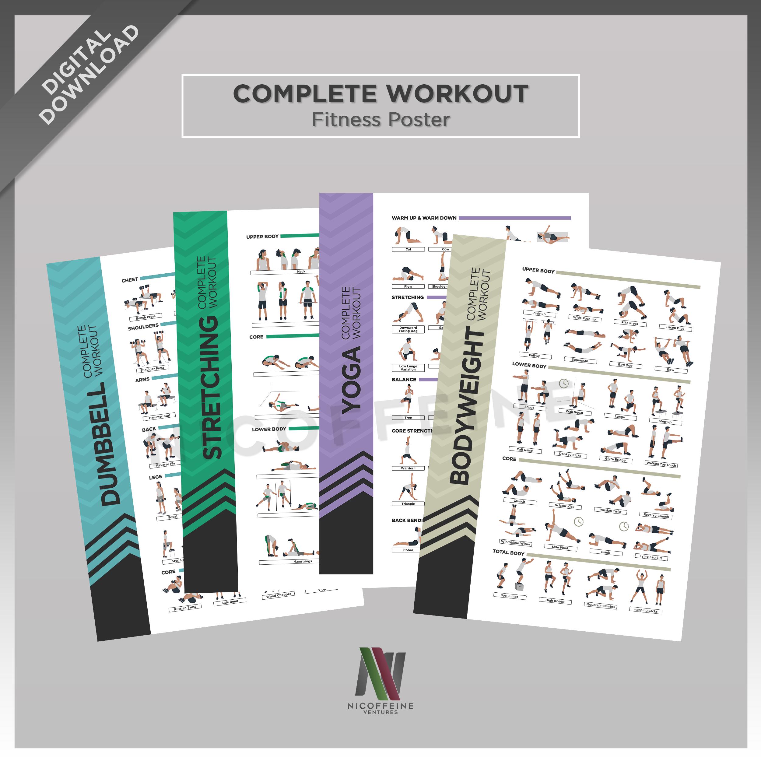 Stretching | Bodyweight | Dumbbell | Yoga Complete Workout Exercise ...