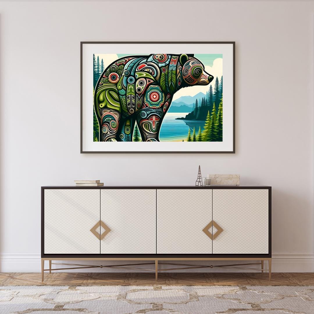 Indigenous Inspired Bear Art - Etsy