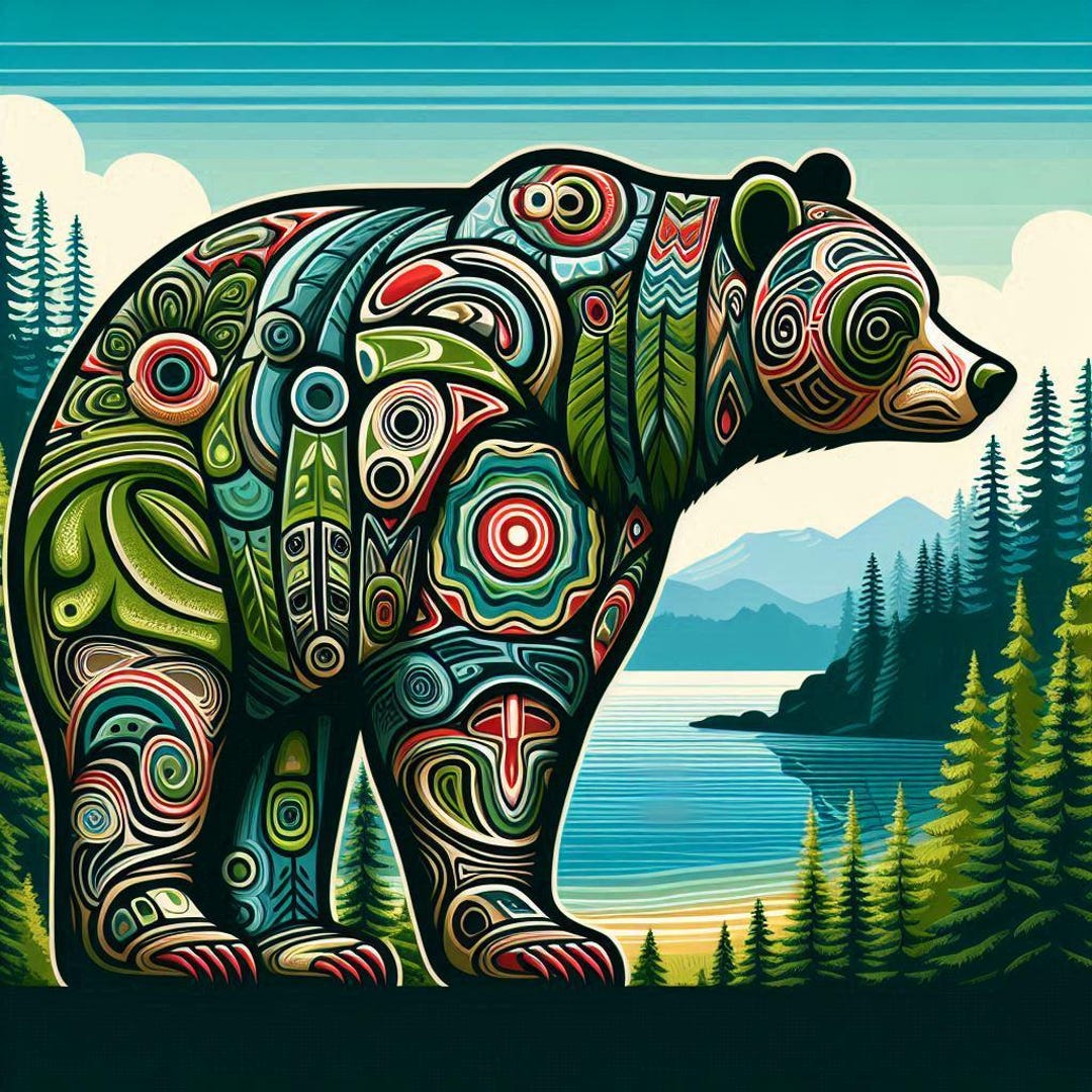 Indigenous Inspired Bear Art - Etsy Canada