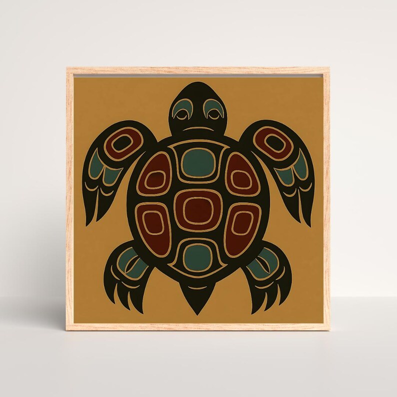 Indigenous Turtle Art Print | Pacific Northwest Native Style | Digital ...