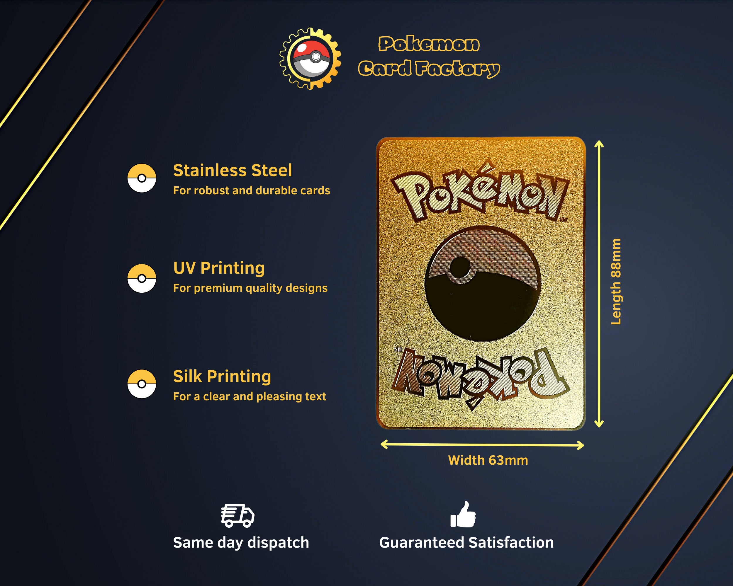 Omneon GX Pokemon Gold Metal Card - Etsy