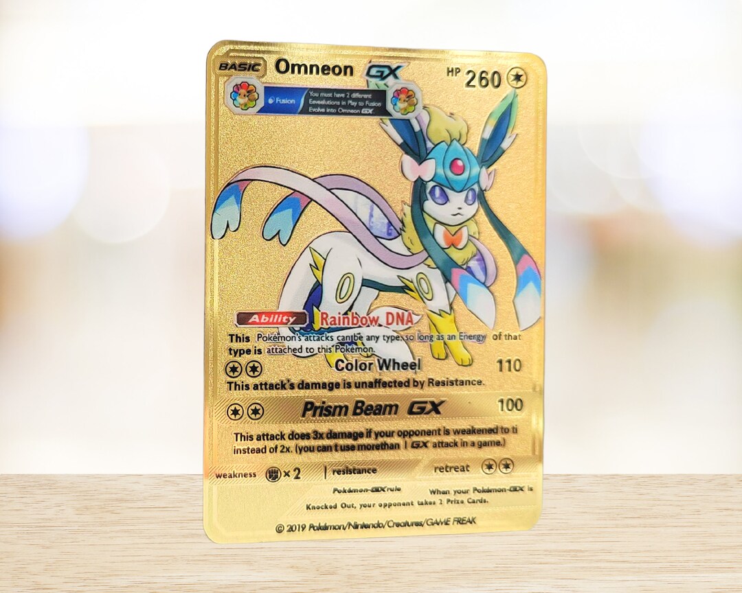 Omneon GX Pokemon Gold Metal Card - Etsy Canada