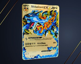 Gold Charizard Card | Etsy