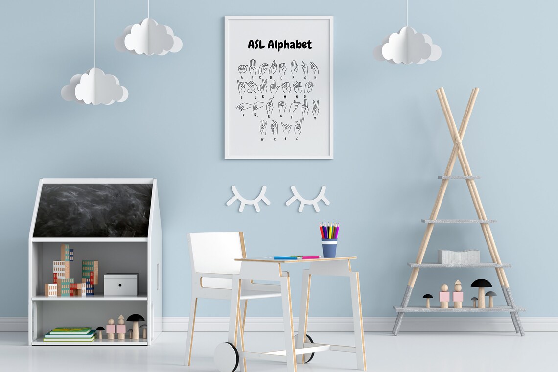 American Sign Language Poster ASL Alphabet Printable, Classroom Décor ...
