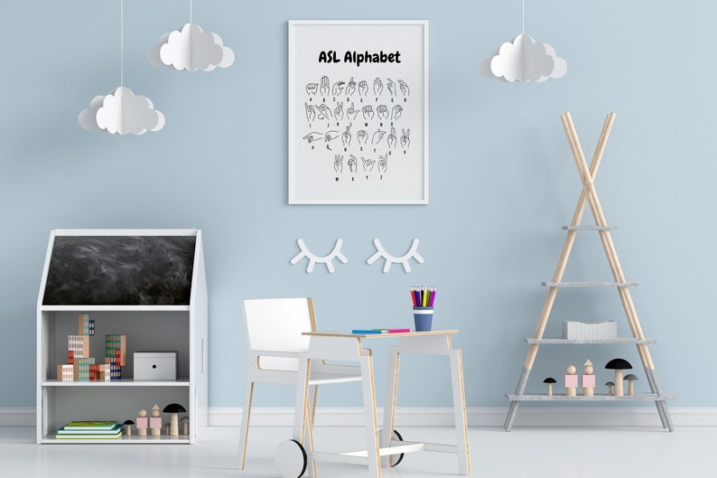 American Sign Language Poster ASL Alphabet Printable, Classroom Décor ...