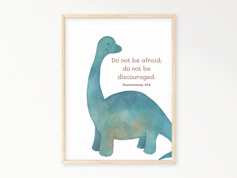 Dinosaur Nursery Prints Set, Bible Verses Nursery Wall Art, Dino Decor ...