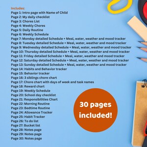 Editable Kids Chore Chart Bundle, Reward Chart, School Routine ...