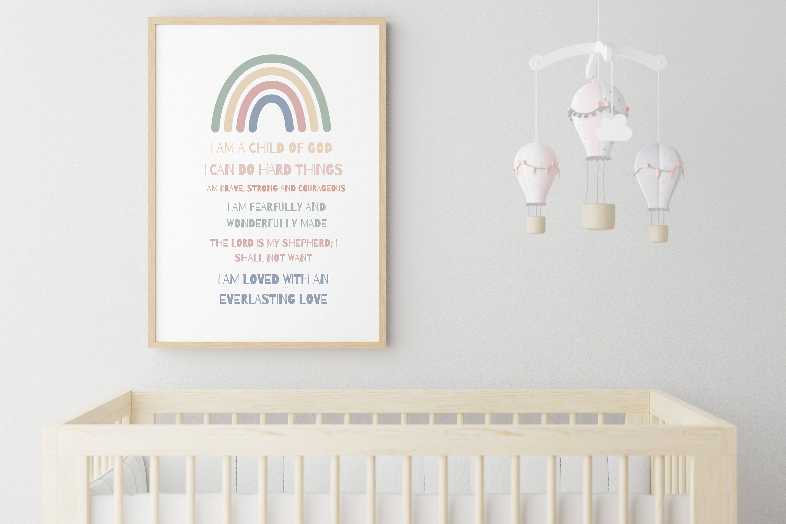 Christian Bible Affirmations Print, Rainbow Affirmations Print ...