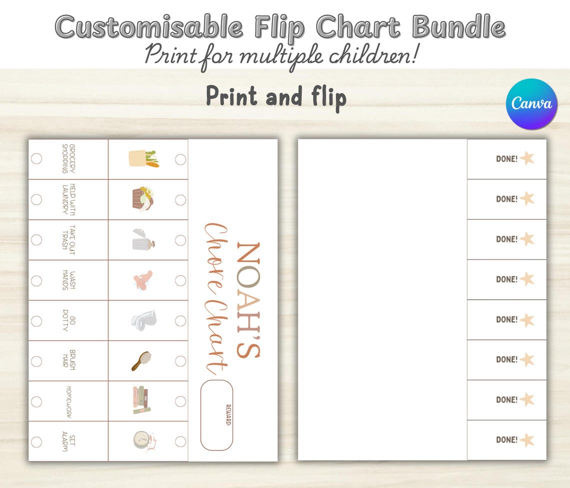 Editable Kids Flip Chart, Morning and Evening Schedules, Daily Visual ...