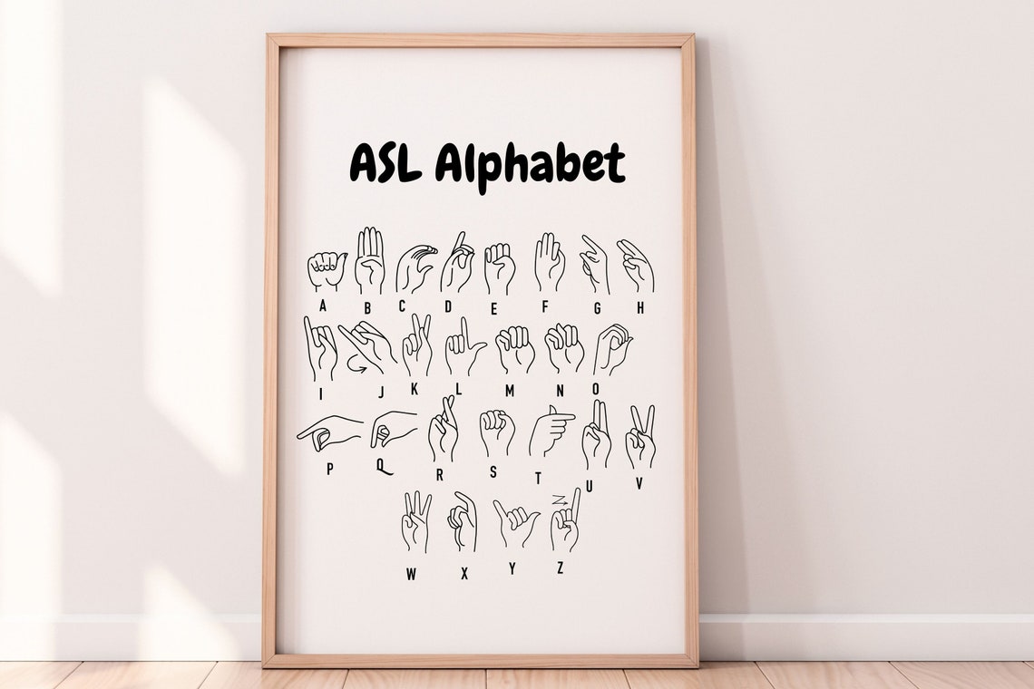 American Sign Language Poster ASL Alphabet Printable, Classroom Décor ...