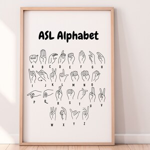 American Sign Language Poster ASL Alphabet Printable, Classroom Décor ...