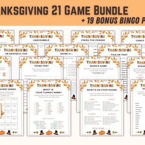 Thanksgiving Printable Games, Thanksgiving Games Bundle, Best ...