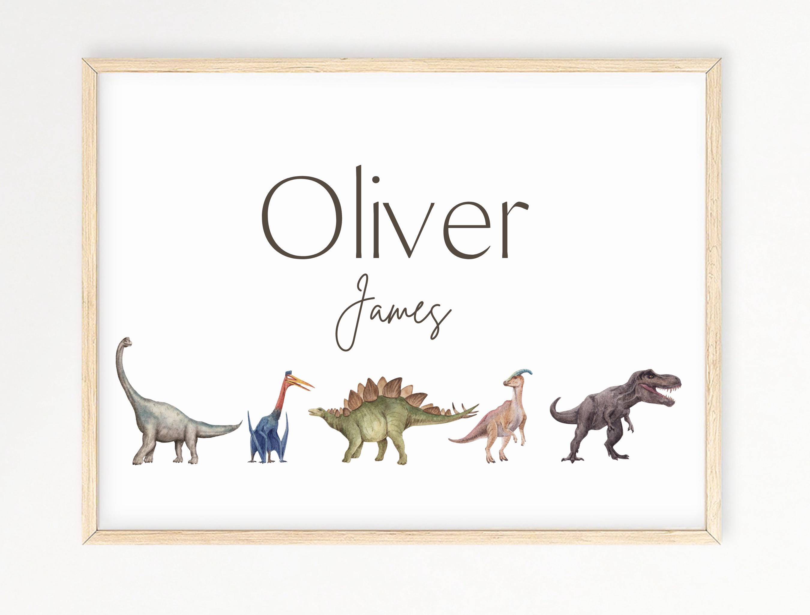 Personalized Dinosaur Print, Custom Kids Wall Art, Dinosaur Room Decor ...