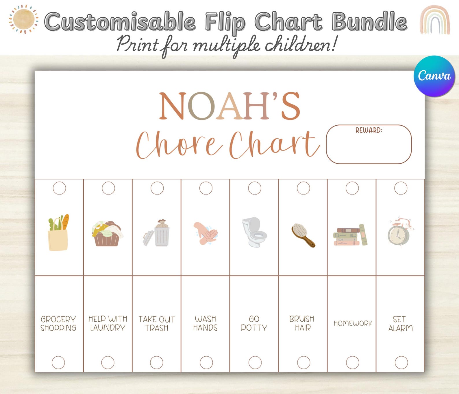 Editable Kids Flip Chart, Morning and Evening Schedules, Daily Visual ...