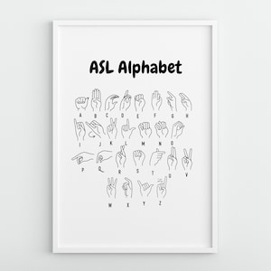 Montessori Educational Kids Learning Posters, Set of 6, ASL Sign ...