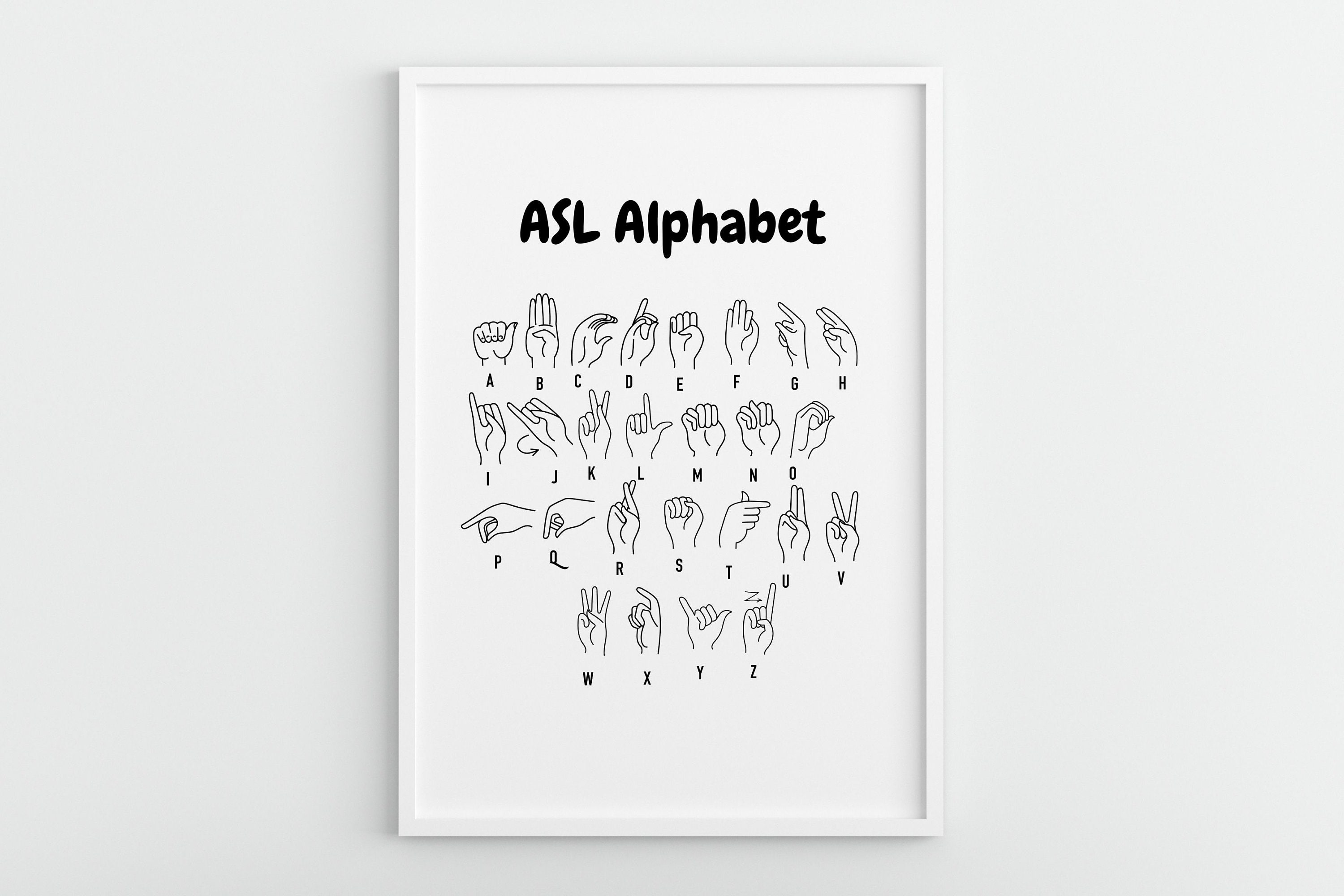 Montessori Educational Kids Learning Posters, Set of 6, ASL Sign ...