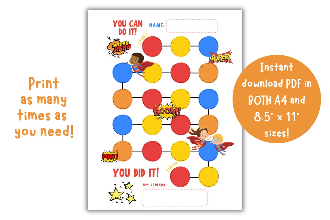Reward Chart, Super Hero Kids Potty Training Chart, Toddler Behaviour ...