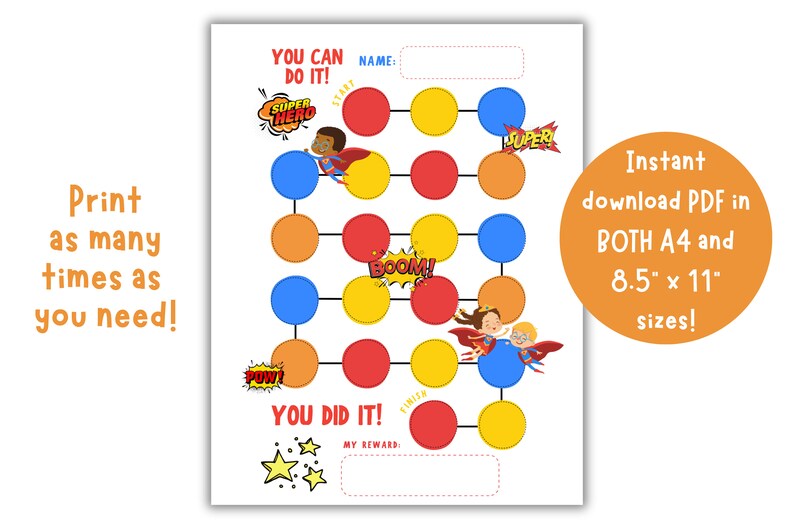 Reward Chart, Super Hero Kids Potty Training Chart, Toddler Behaviour ...