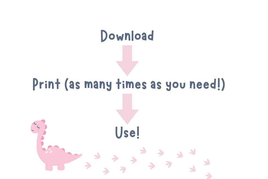 Printable Pink Dinosaur Reward Chart Girls Behavior Chart - Etsy