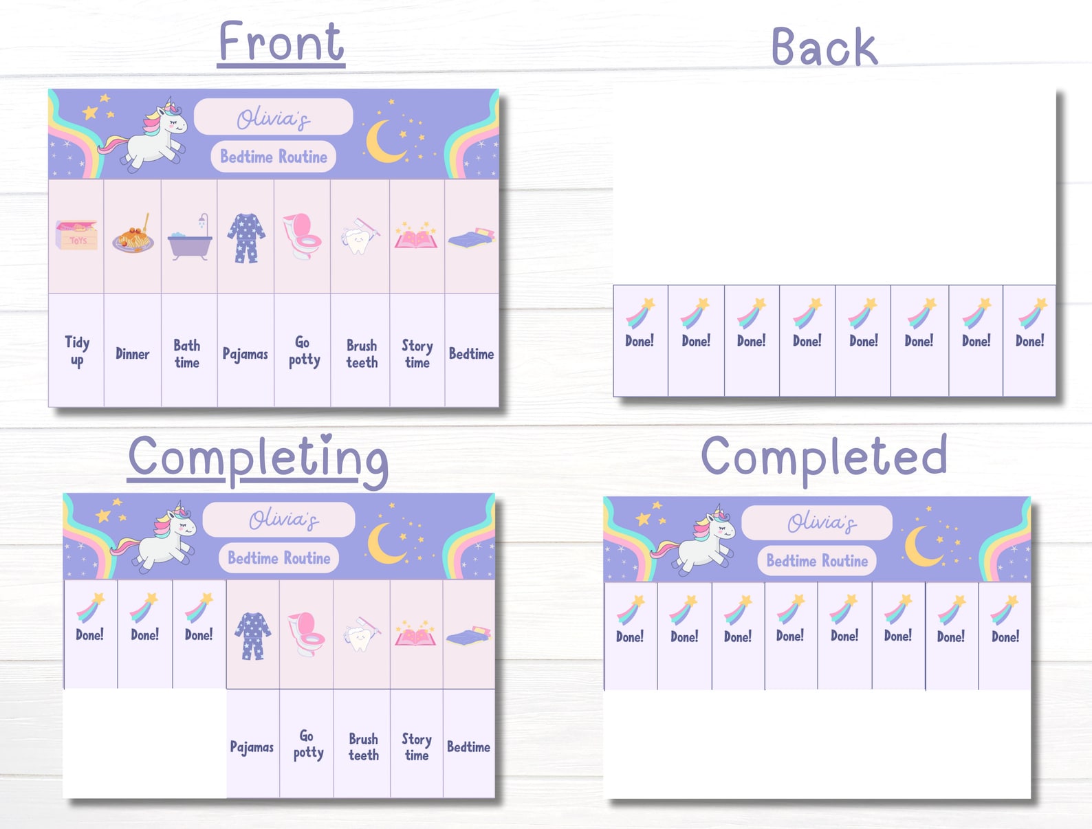 Morning and Bedtime Routine Flip Charts, Printable Kids Daily Checklist ...