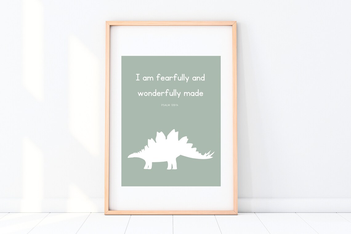 Dinosaur Bible Verses Prints T-rex Print Triceratops Poster ...