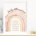 Kids Daily Affirmations Watercolor Rainbow Wall Art Printable Poster, I ...