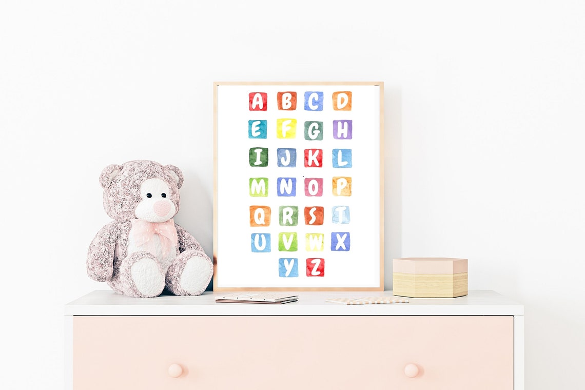 Abc Poster Alphabet Printable Framed Poster for Kids - Etsy