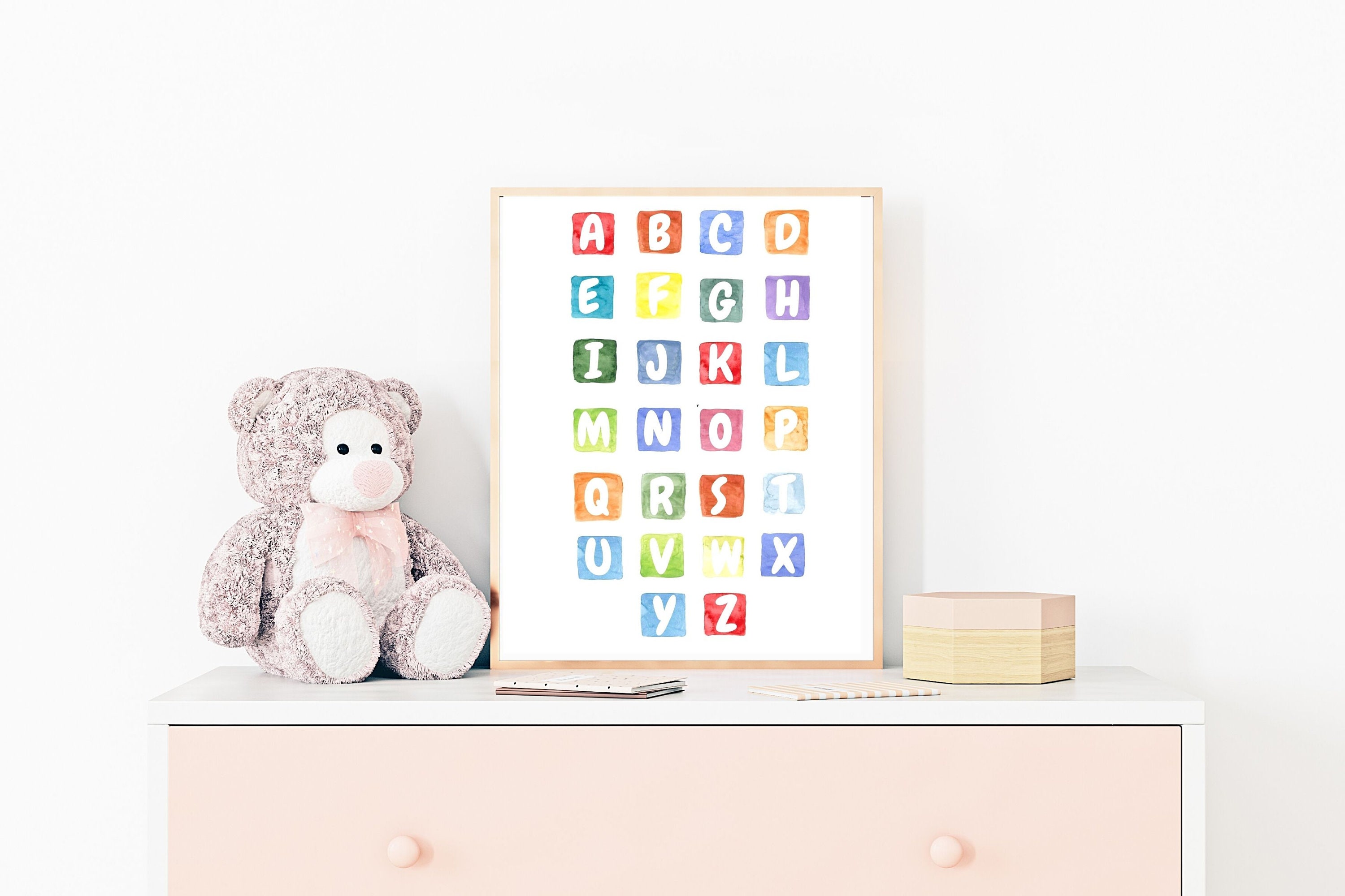 Abc Poster, Alphabet Printable, Framed Poster for Kids, Learning ...